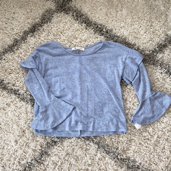 The Impeccable Pig | Tops | Nwt The Impeccable Pig Blue Ruffle Sweater ...